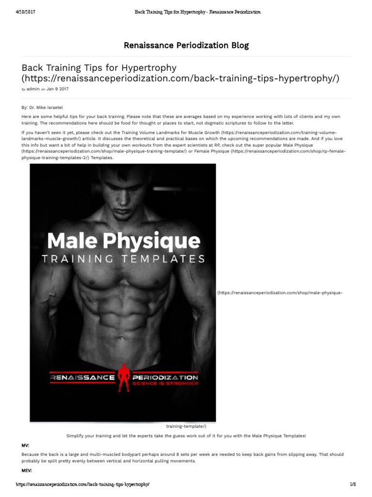 Back Training for Hypertrophy Tips | PDF | Physical Exercise | Recreation