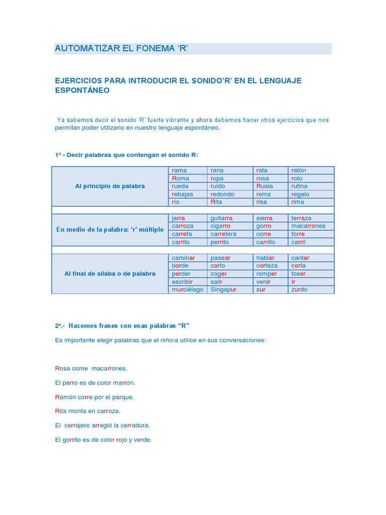 Automatización Fonema R PDF | PDF | Arte