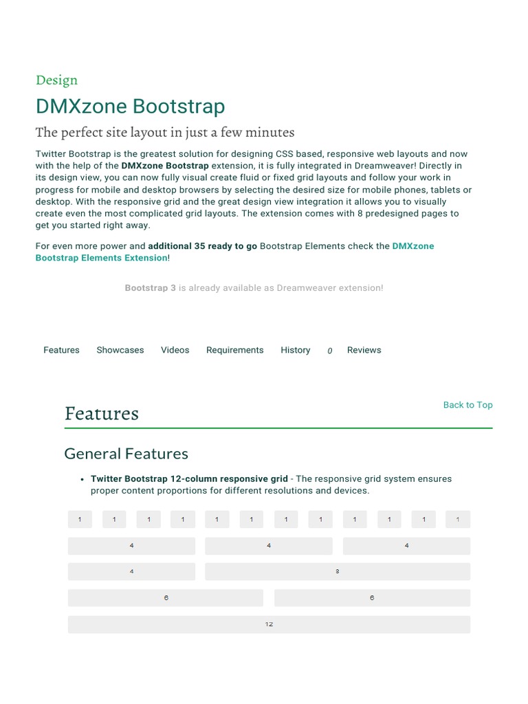 DMXzone Bootstrap - Extensions | PDF | Bootstrap (Front End Framework) | Page Layout