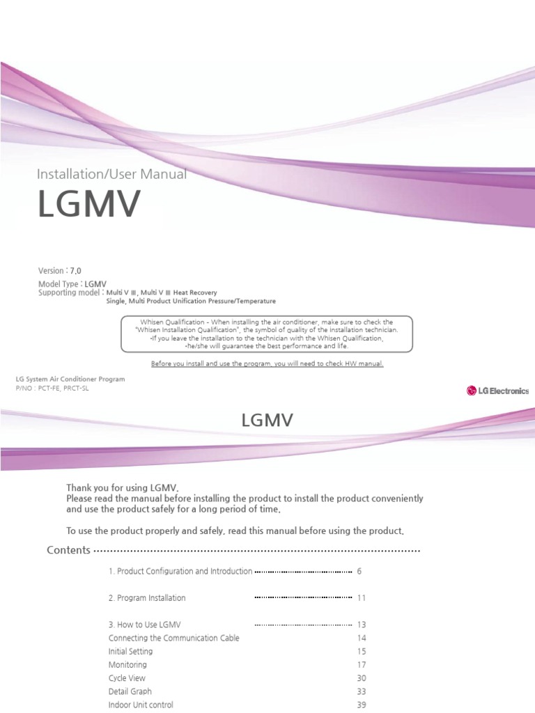 LGMV User Manual for LG Air Conditioners | PDF | Air Conditioning ...