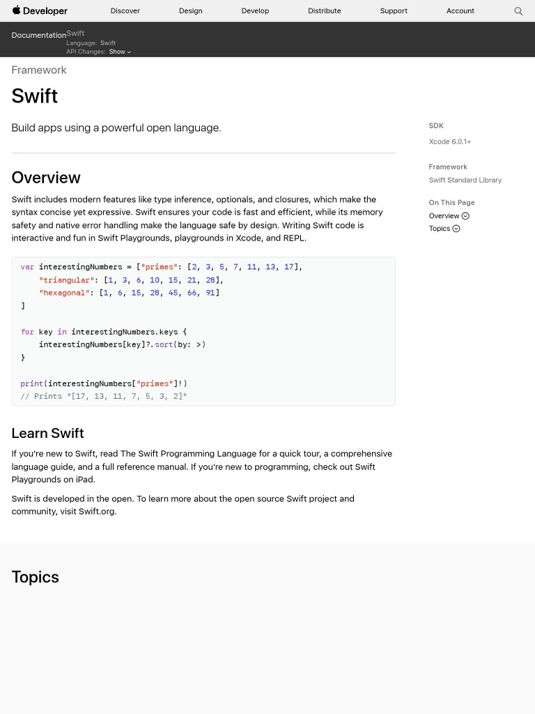 Swift Documentation 1 | PDF | Swift (Programming Language) | Objective C