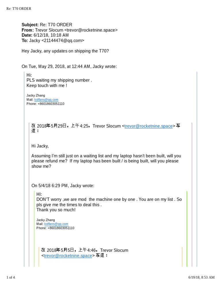 T70 Scam Email Chain | Download Free PDF | Service Industries | Business