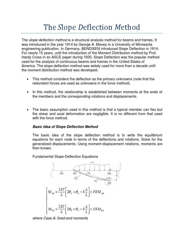 Slope Deflection Method | PDF | Beam (Structure) | Finite Element Method