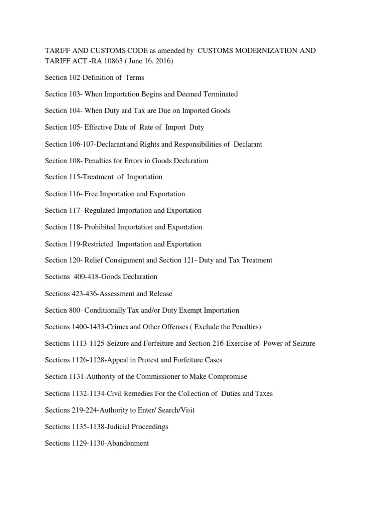 Taxation Cmta Tariff May 21, 2017 | PDF | Tariff | Customs