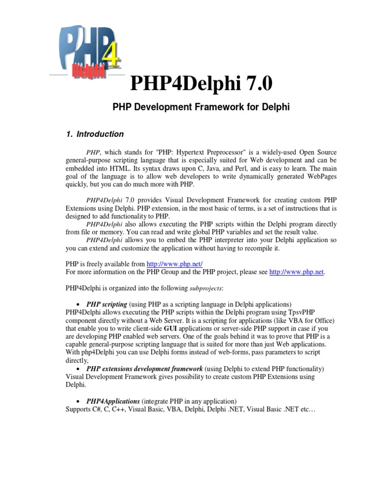 Php 4 Delphi Pdf Php Scripting Language 3364