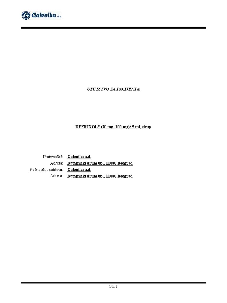 Defrinol Sirup Pil Old | PDF