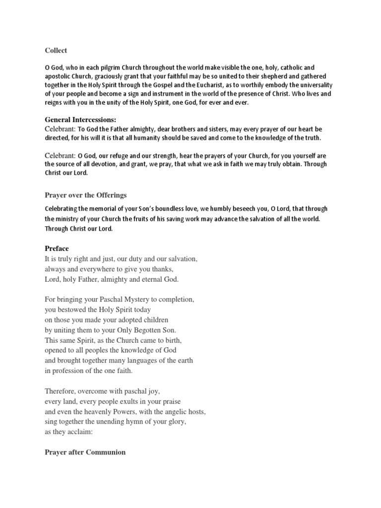 Collect: General Intercessions | PDF