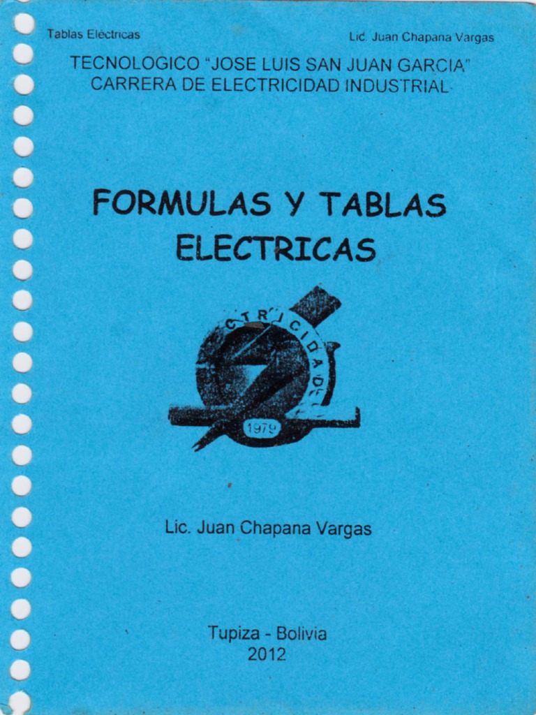 Formulas Y Tablas | PDF | Energia electrica | Impedancia eléctrica