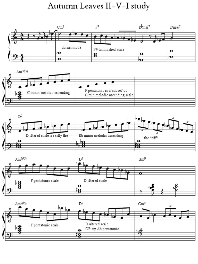 Autumn Leaves Scales 2 | PDF | Musical Compositions | Musicology