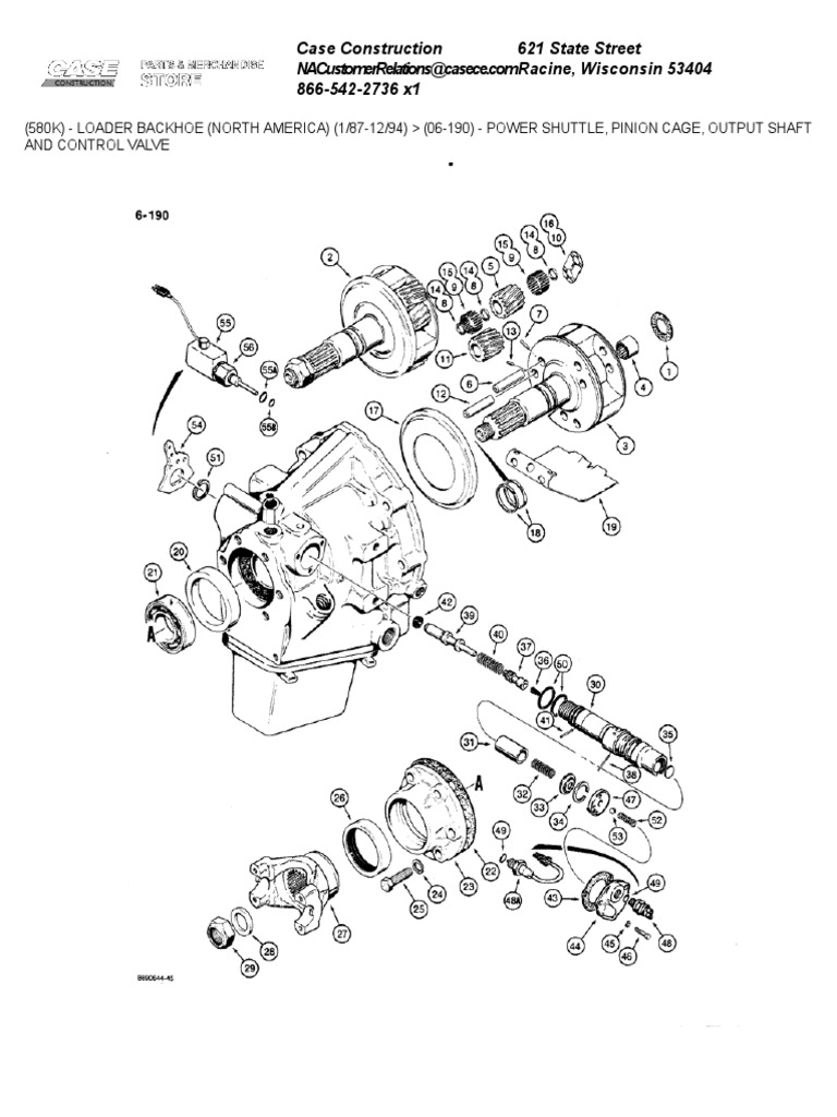 Case 580K Backhoe Transmission Parts | PDF | Valve | Bearing (Mechanical)