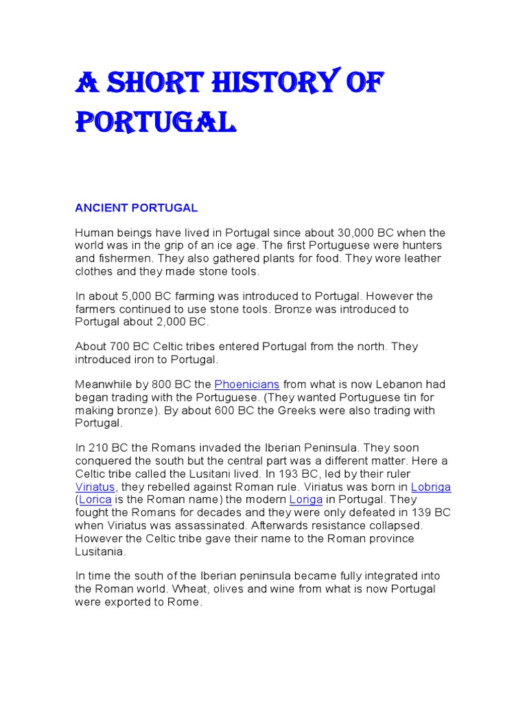 Brief Overview of Portugal's History | PDF | Portugal | Roman Empire