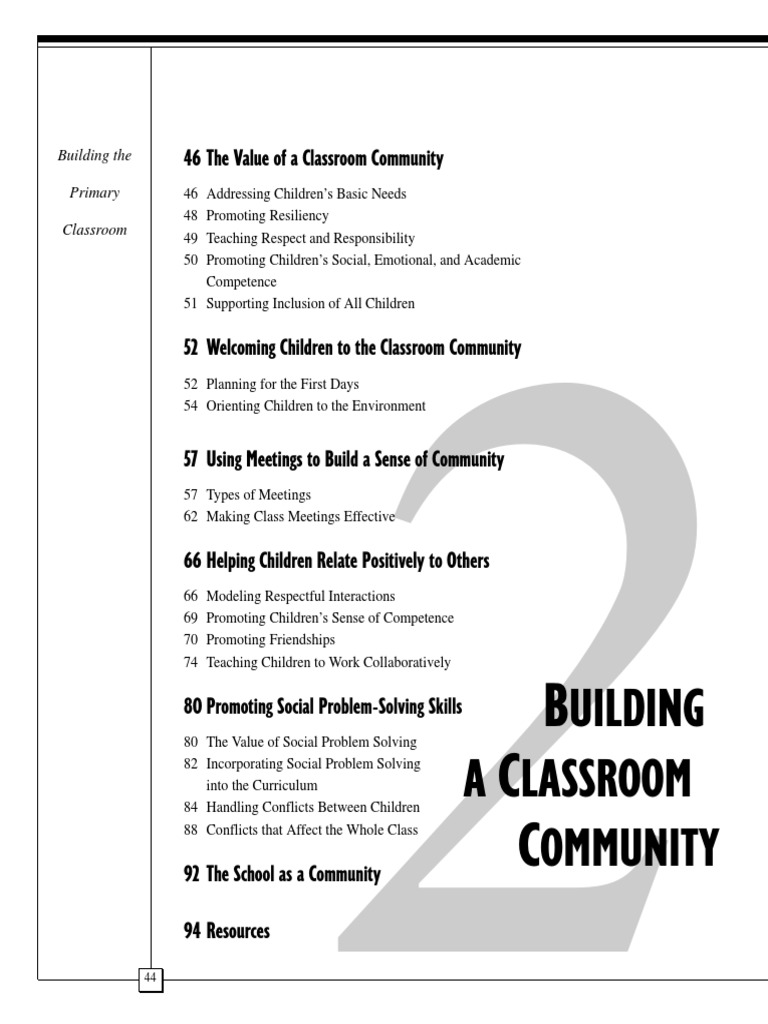 Building A Classroom Comunity | PDF | Inclusion (Education) | Community