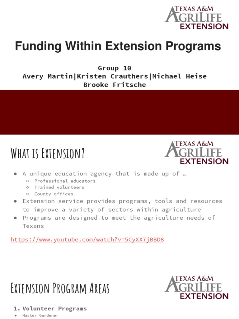 Funding Within Extension Programs 1 | PDF | Agriculture | Leadership