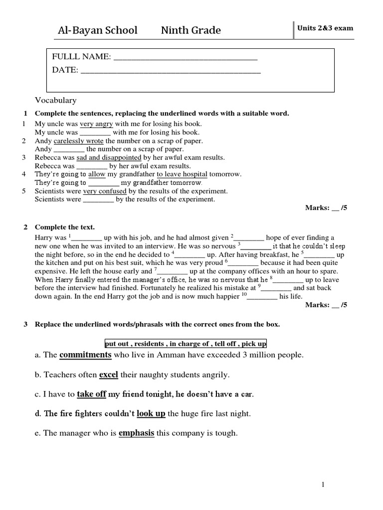 Aim High 3 Unit 2 3 Test A | PDF | Alzheimer's Disease | Psychiatry ...