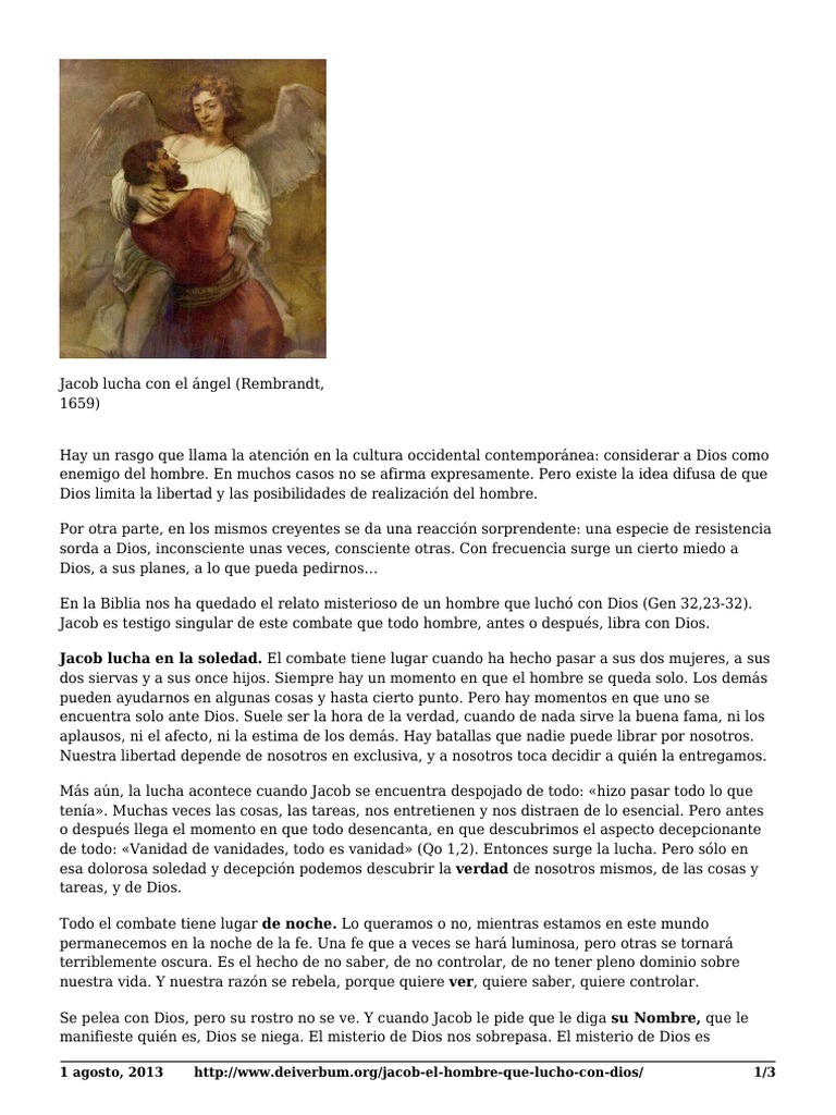 Jacob El Hombre Que Lucho Con Dios | PDF | Jacob | Verdad