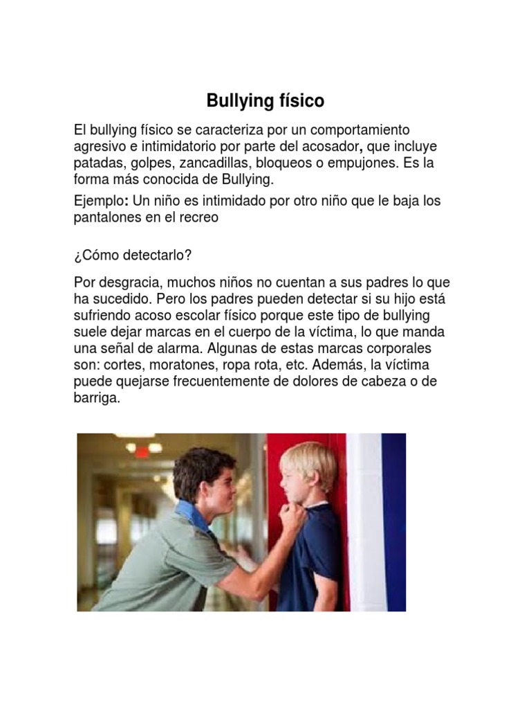 Bullying Fisico | PDF | Relaciones personales, crianza y desarrollo ...