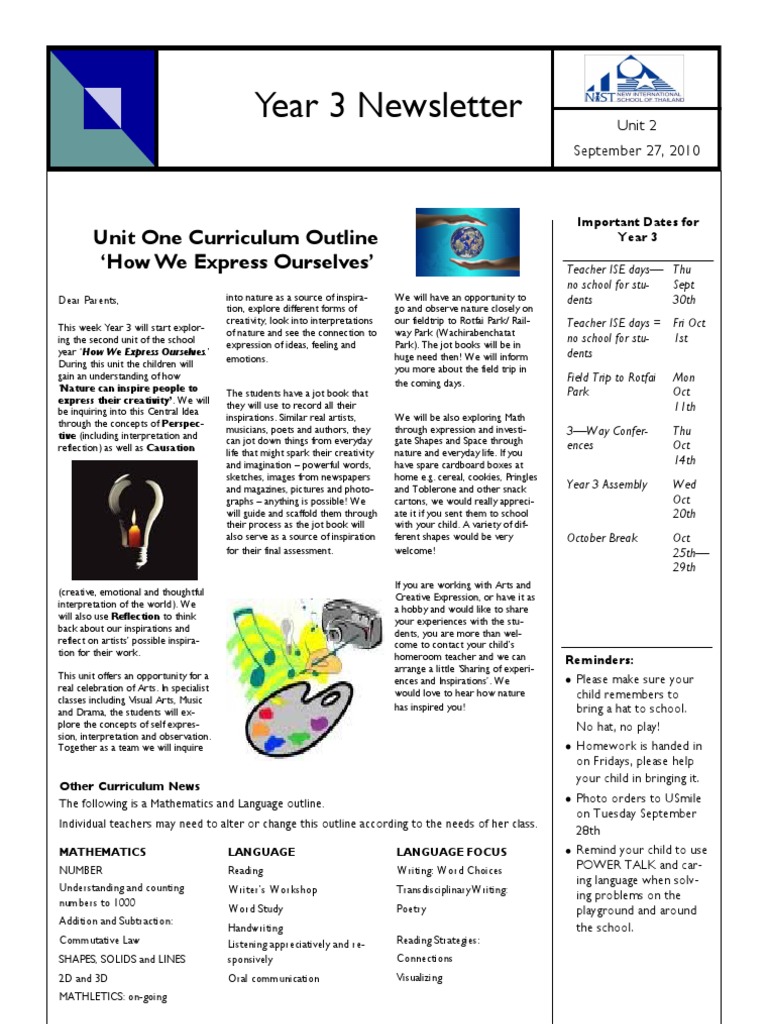 Parent Newsletter How We Express Ourselves | PDF | Cognition ...