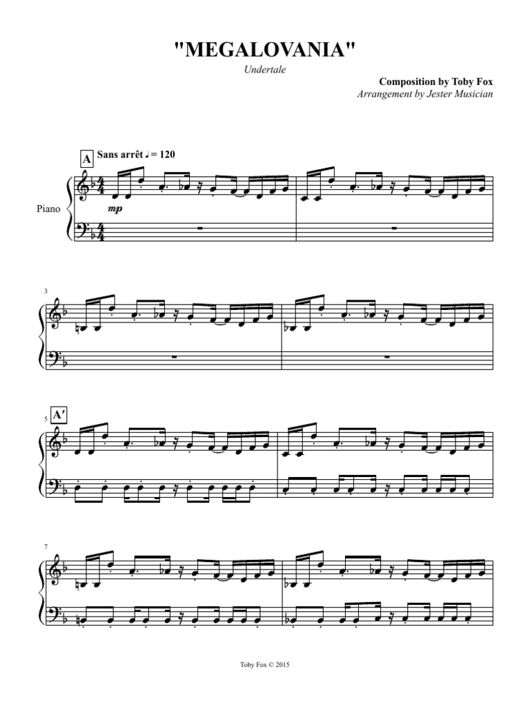 "Megalovania": Composition by Toby Fox | PDF | Leisure | Sports