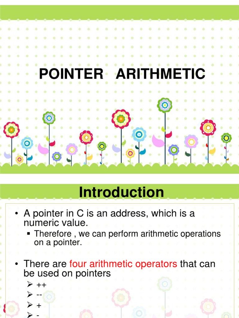Pointer Arithmetic | PDF | Pointer (Computer Programming) | Data Type