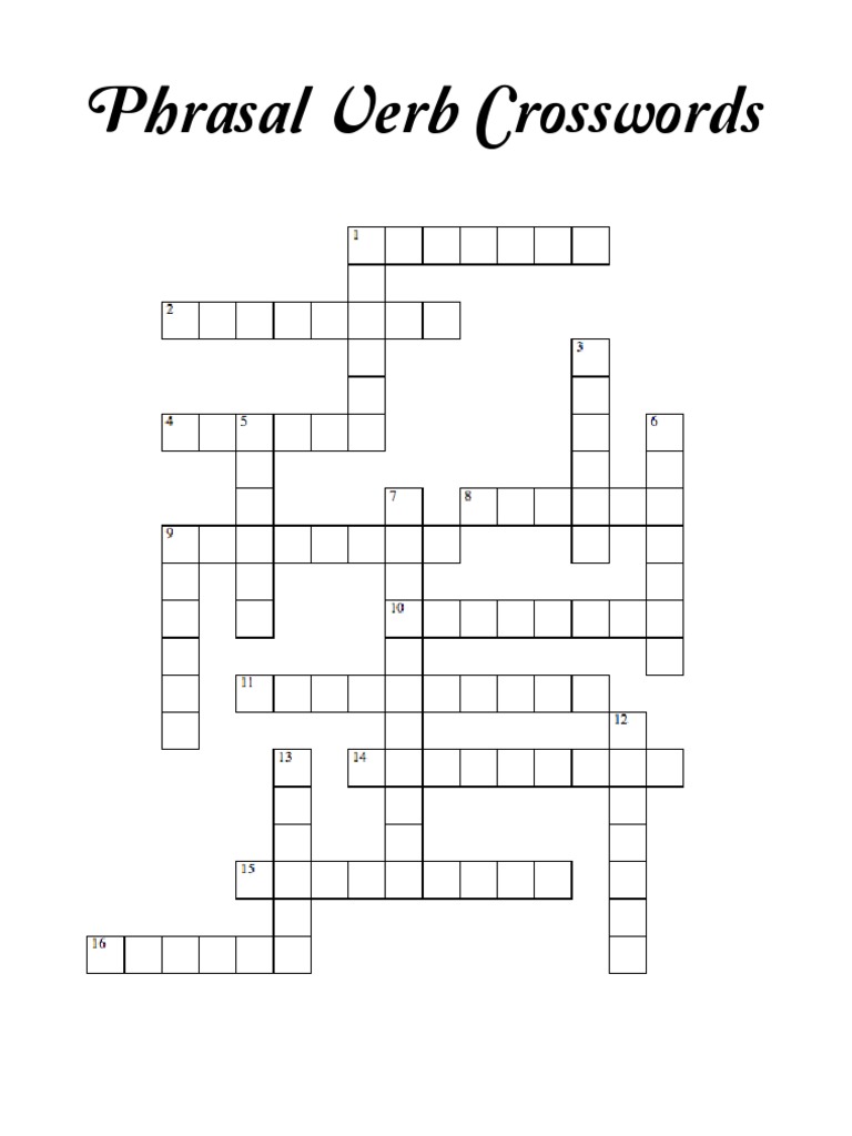 Phrasal Verbs Crosswords | PDF