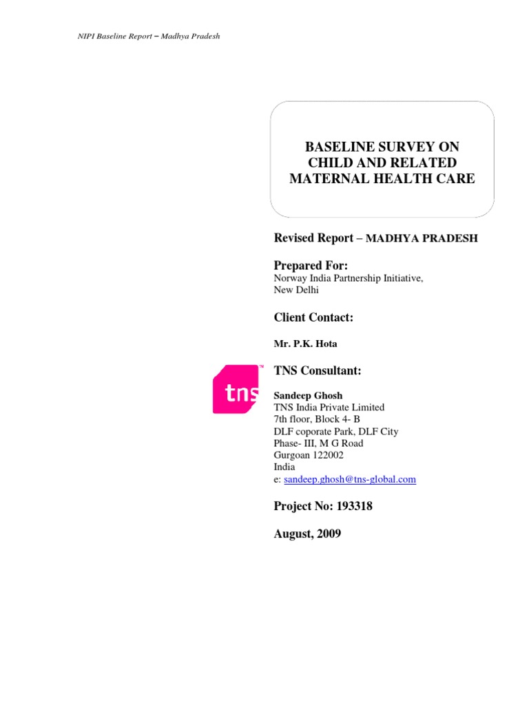 Baseline Survey On Child and Related Maternal Health Care-Revised ...