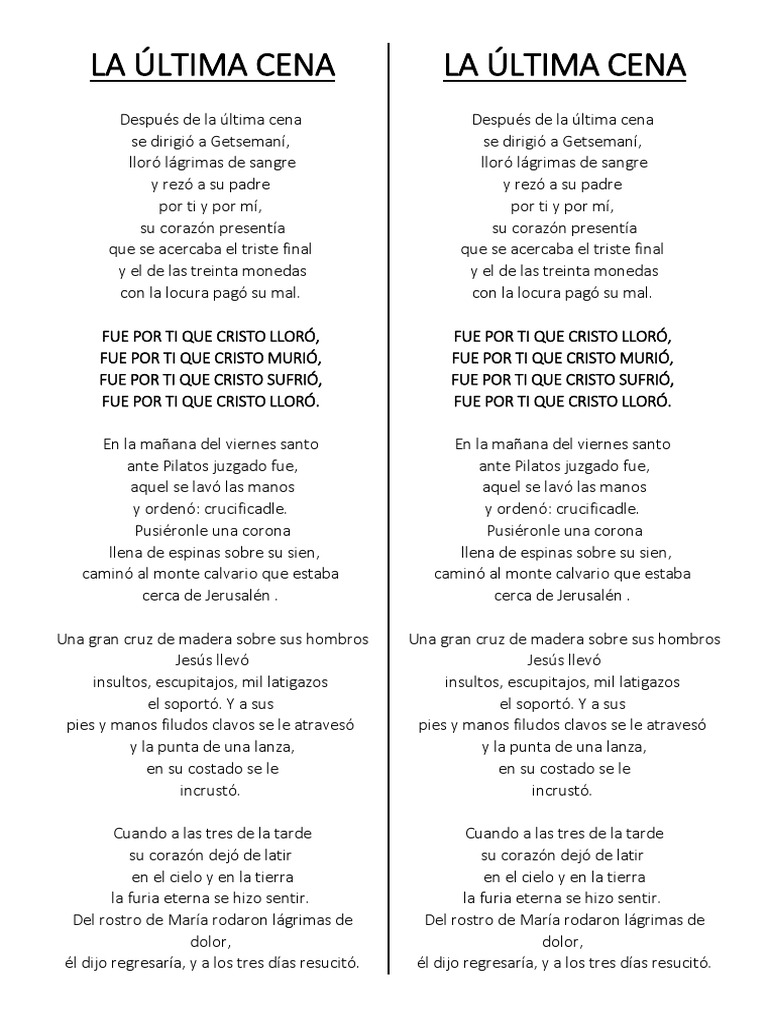 La Última Cena Canción | PDF | Cristo (título) | Jesús