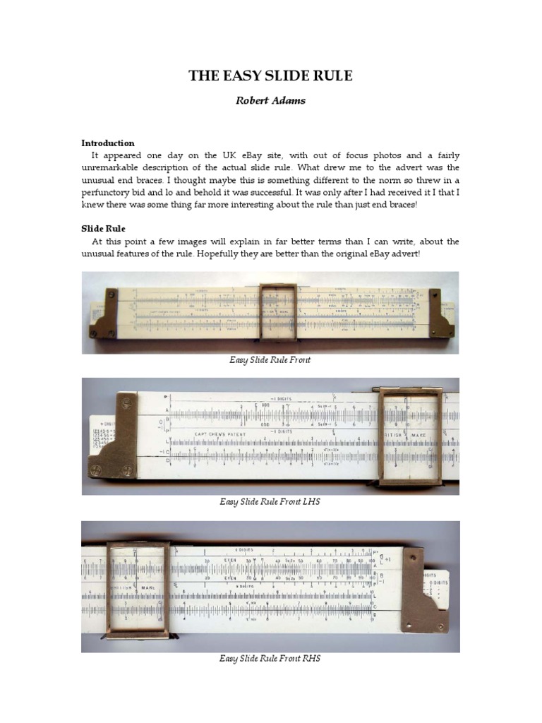 The Easy Slide Rule | Download Free PDF | Numbers | Division (Mathematics)