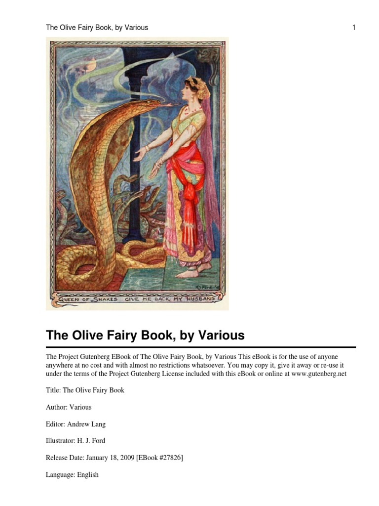 Andrew Lang - The Olive Fairy Book PDF | PDF | Project Gutenberg ...