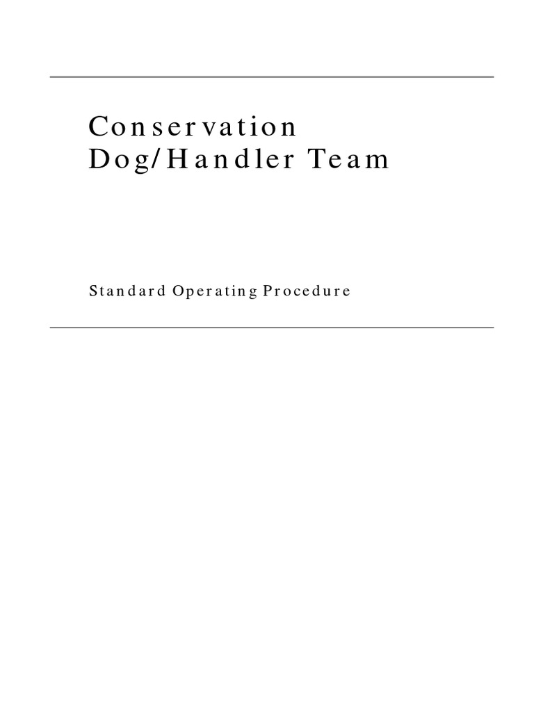 Sop Conservation Doghandler Team | PDF | Animal Welfare | Dogs