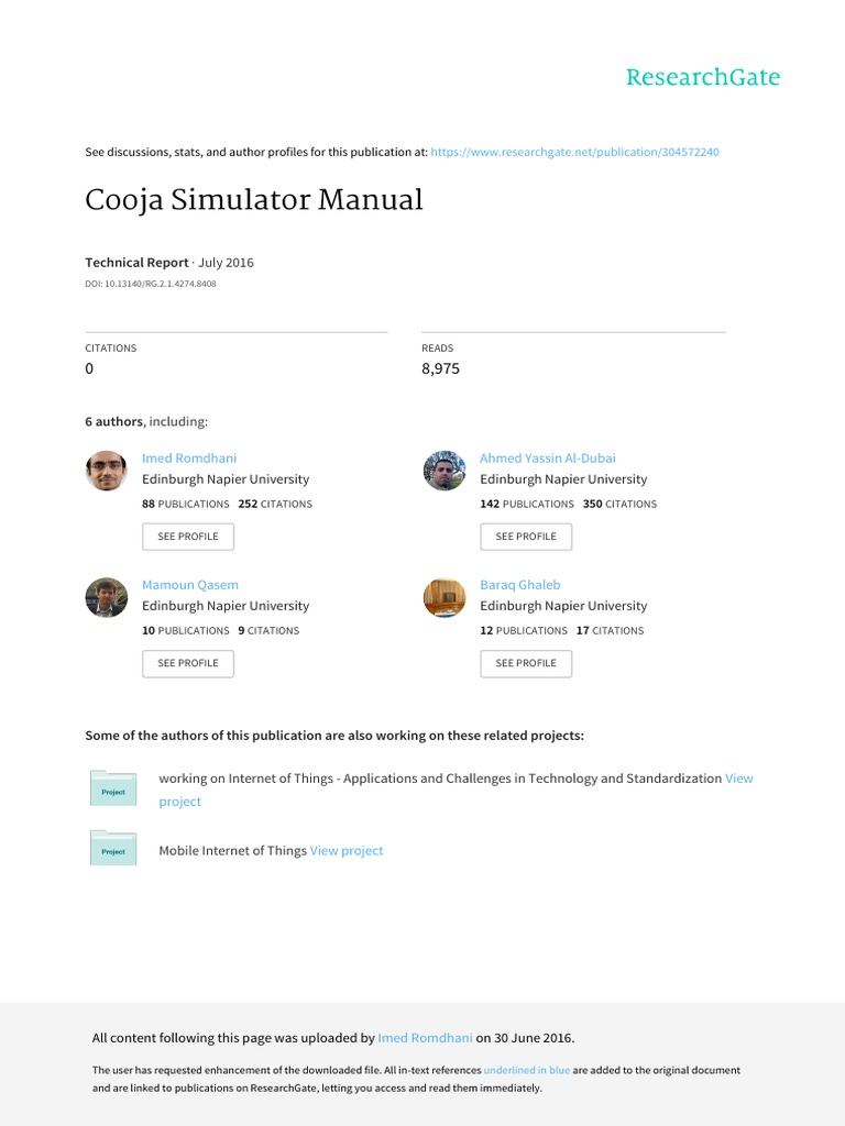Cooja Simulator User Guide | PDF | I Pv6 | Computer Network