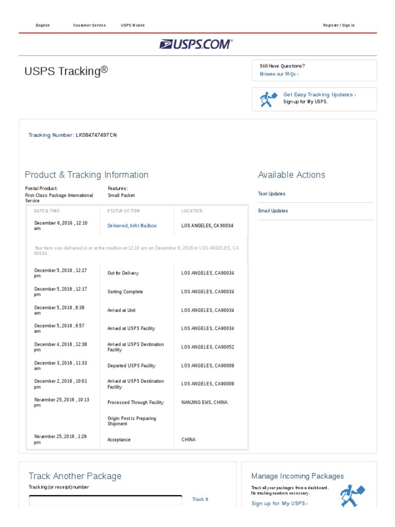 USPS Tracking: Product & Tracking Information Available Actions | PDF ...