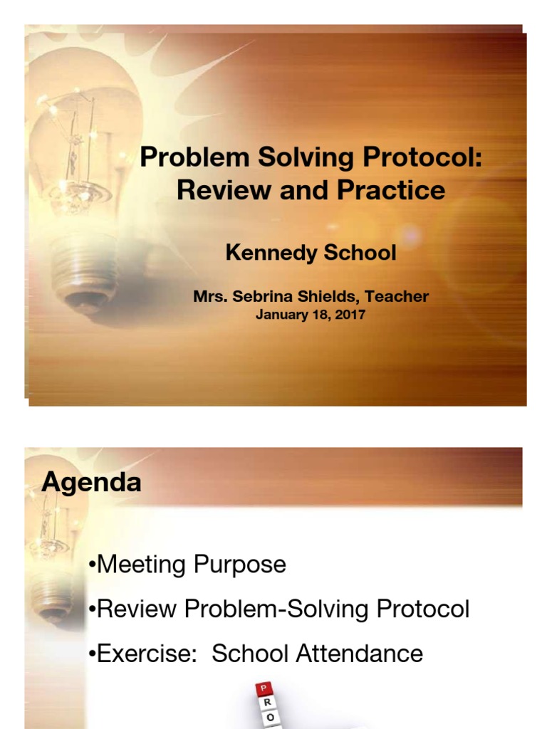 Problem Solving Protocol 1-18-17 | PDF | Pedagogy | Epistemology