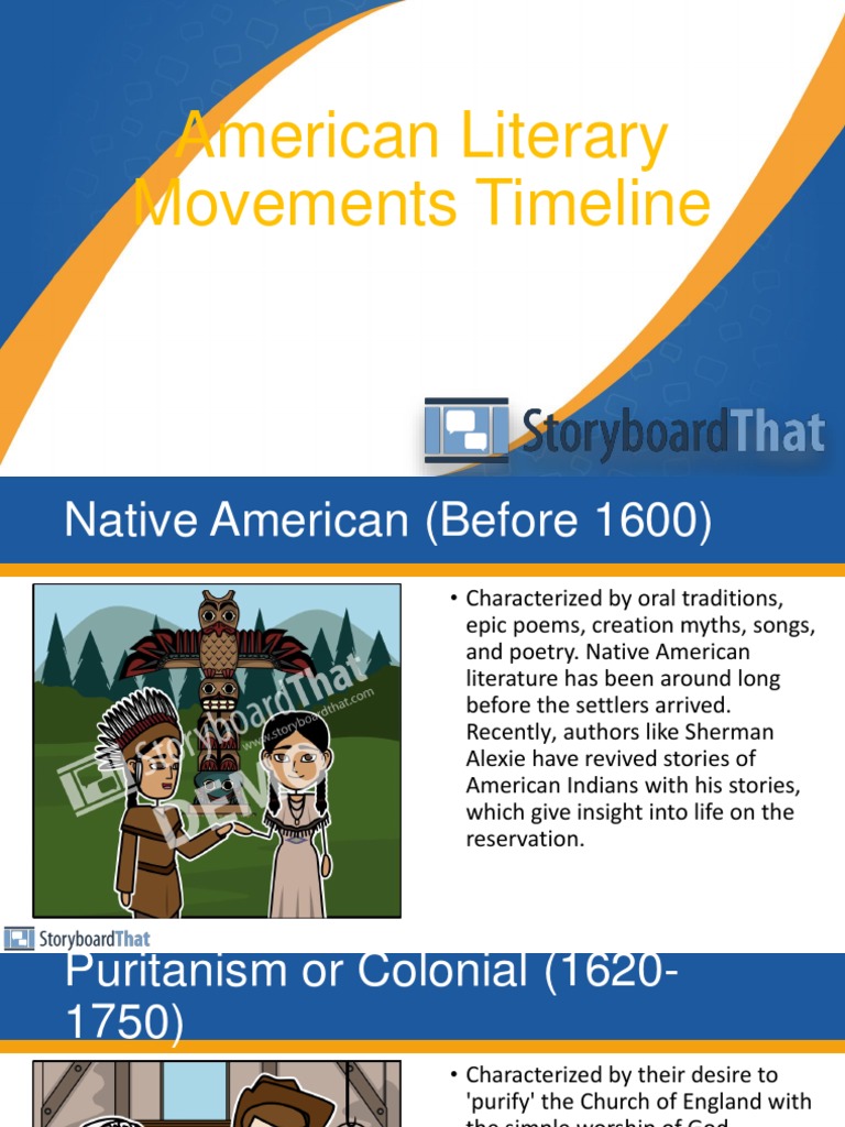 American Literary Timeline | PDF | Transcendentalism | Romanticism