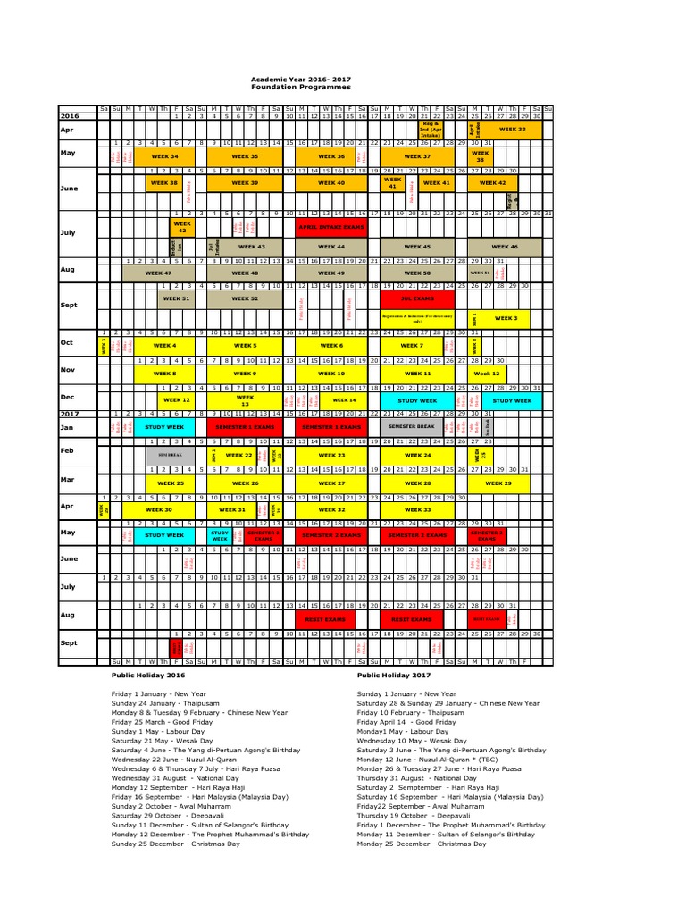 Academic Calendar 2016 17 FD Apr 2016 v2 | PDF | Academic Term ...