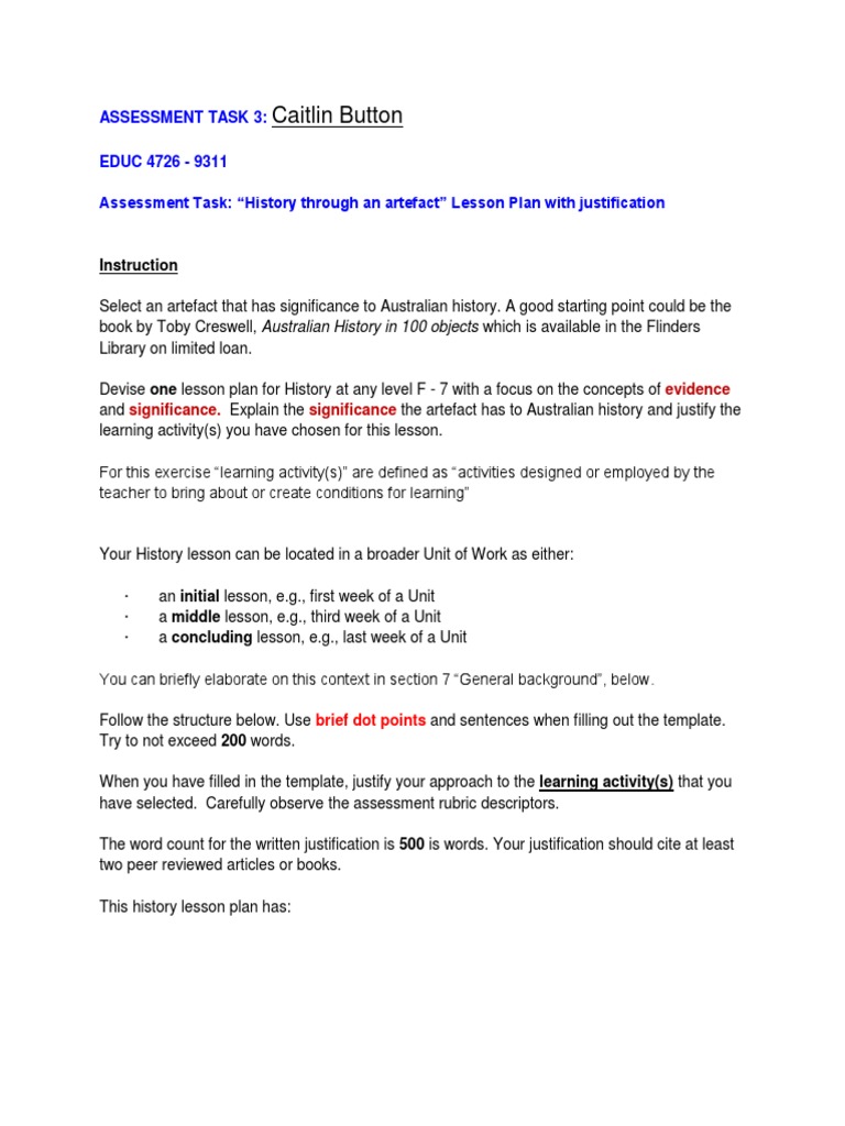 History Through Family Artefacts | PDF | Curriculum | Lesson Plan