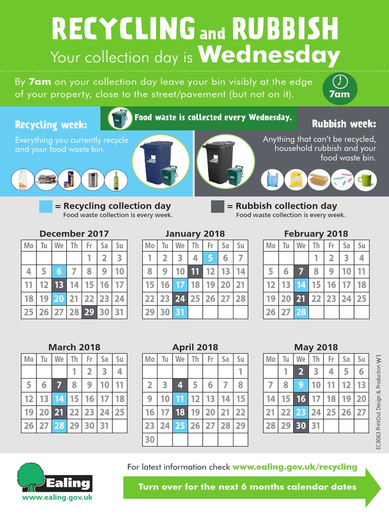 Recycling Calender 2018 | PDF | Economy And The Environment | Public ...