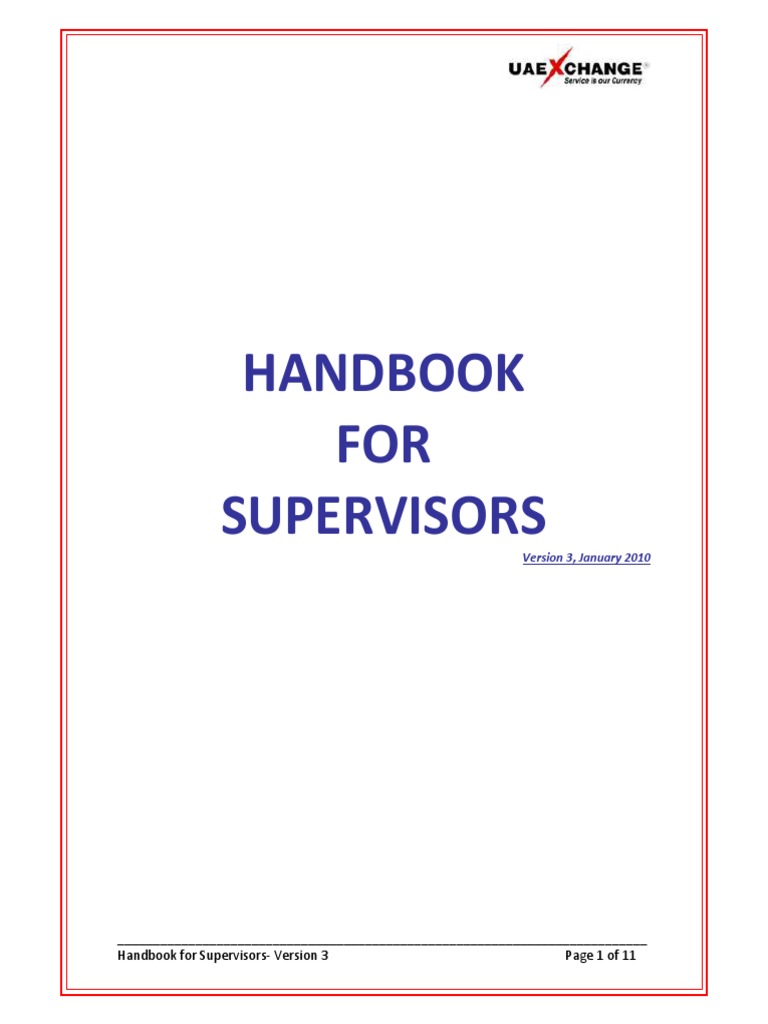 Supervisor Handbook | PDF | Cashier | Authentication