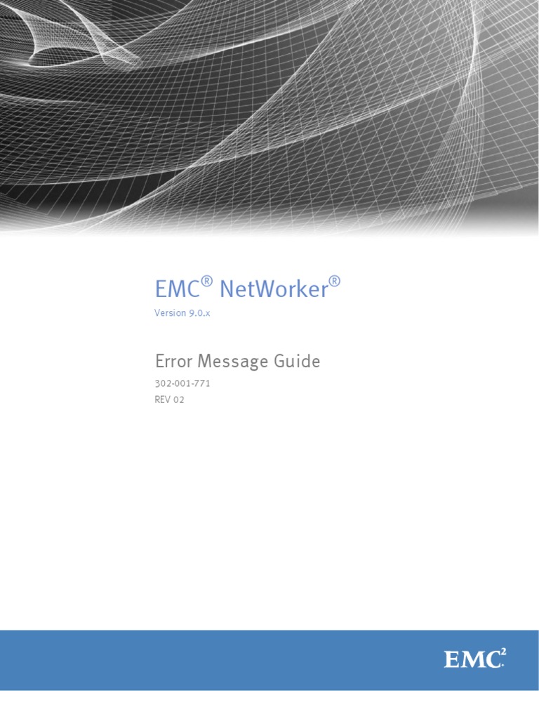 Networker 9.X Error Message Guide | PDF | Computer Data Storage ...