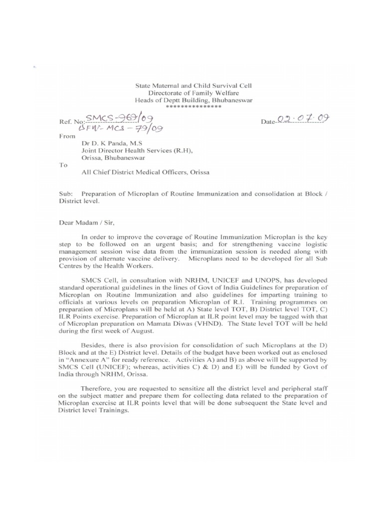 Preparation of Microplan of Routine Immunization and Consolidation at ...
