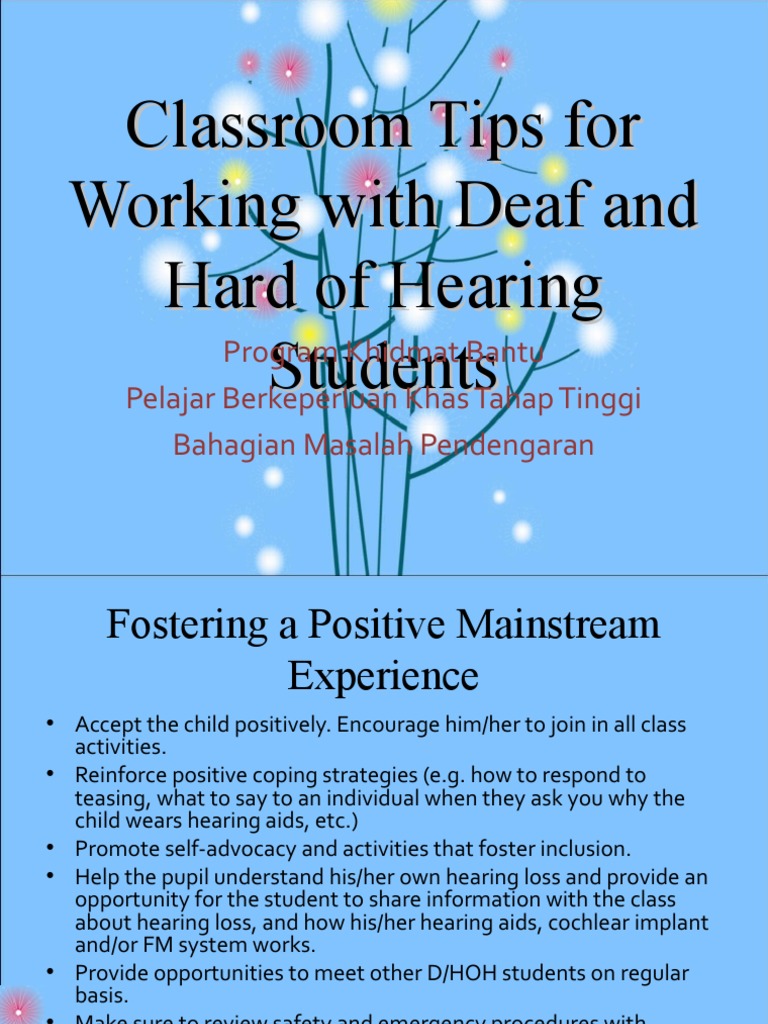Classroom Strategies for Deaf Students | PDF | Reading Comprehension ...