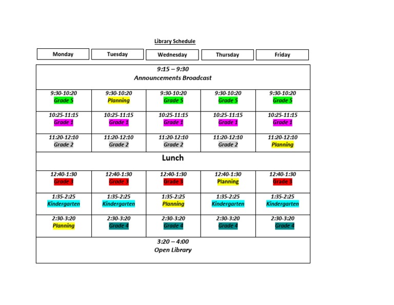 Class Schedule | PDF