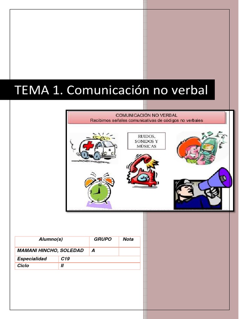 Tema 1. Comunicacion No Verbal | PDF | Comunicación no verbal | Comunicación