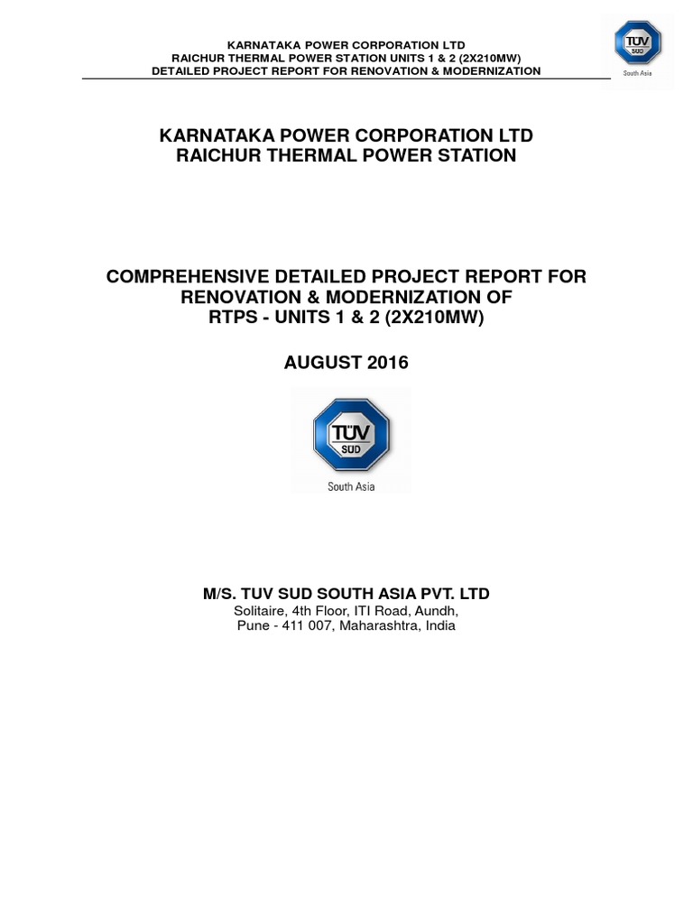 Karnataka Power Corporation LTD Raichur Thermal Power Station | PDF ...