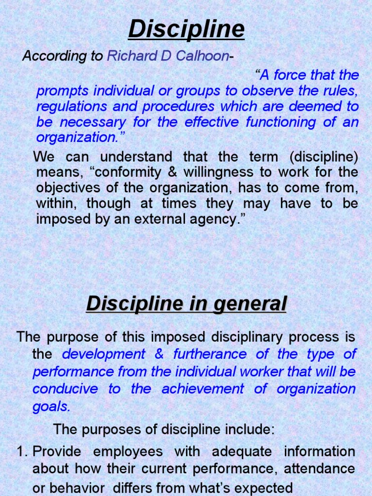 Discipline in General | Download Free PDF | Justice | Employment