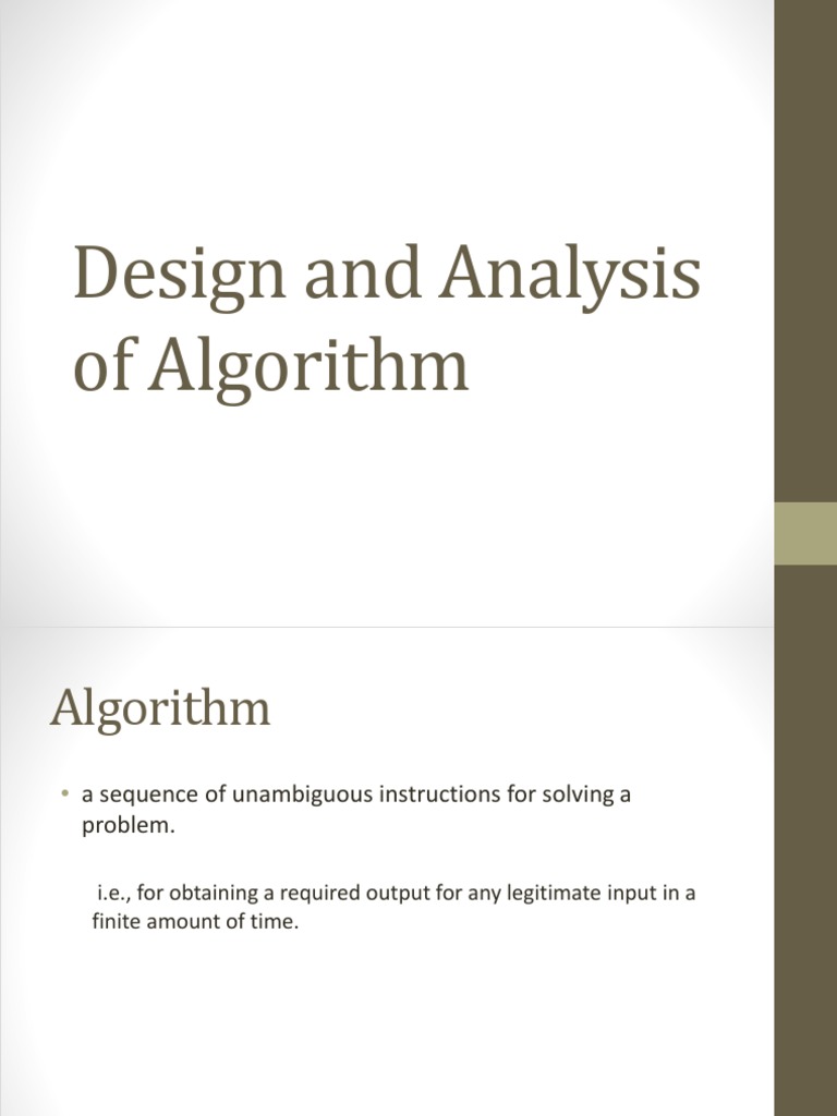 Algorithm Design and Analysis Guide | PDF | Algorithms | Algorithms And ...