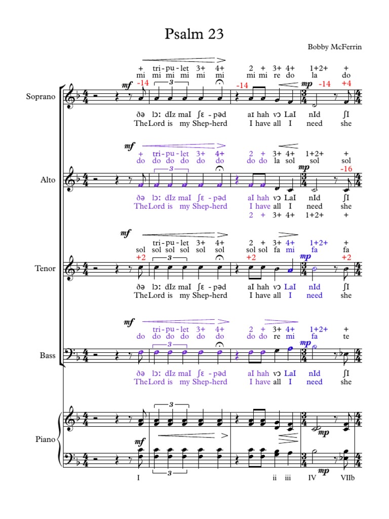 23rd Psalm Full Score | PDF | Christian Hymns | Psalms
