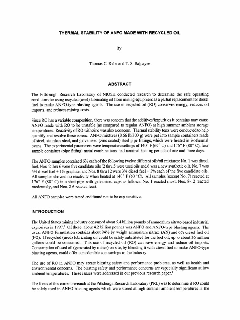 Diesel Usado Anfo | PDF | Explosive Material | Zinc