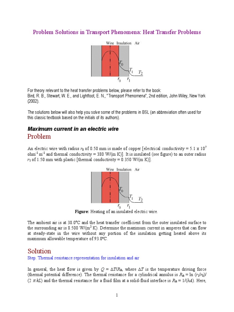 Problem Solutions in Heat Transfer | PDF | Thermal Conduction | Heat ...
