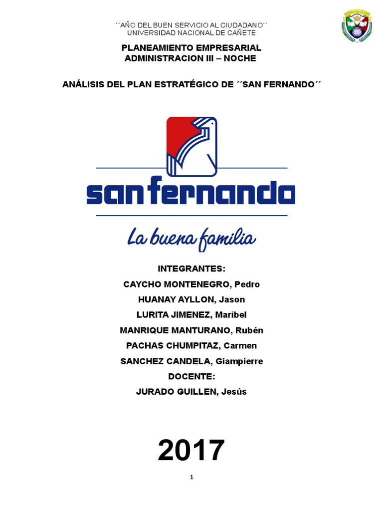 Análisis Estratégico de San Fernando | PDF | Perú | Crecimiento económico