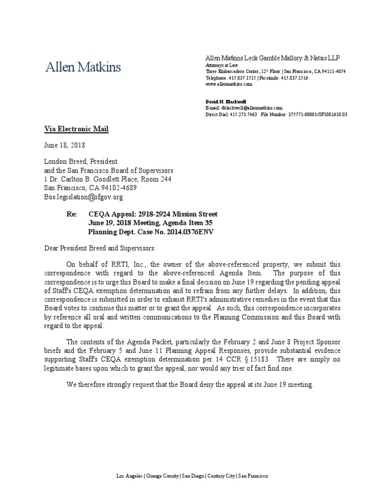 Letter To Board of Supervisors Re June 19 Meeting | PDF | Due Process ...